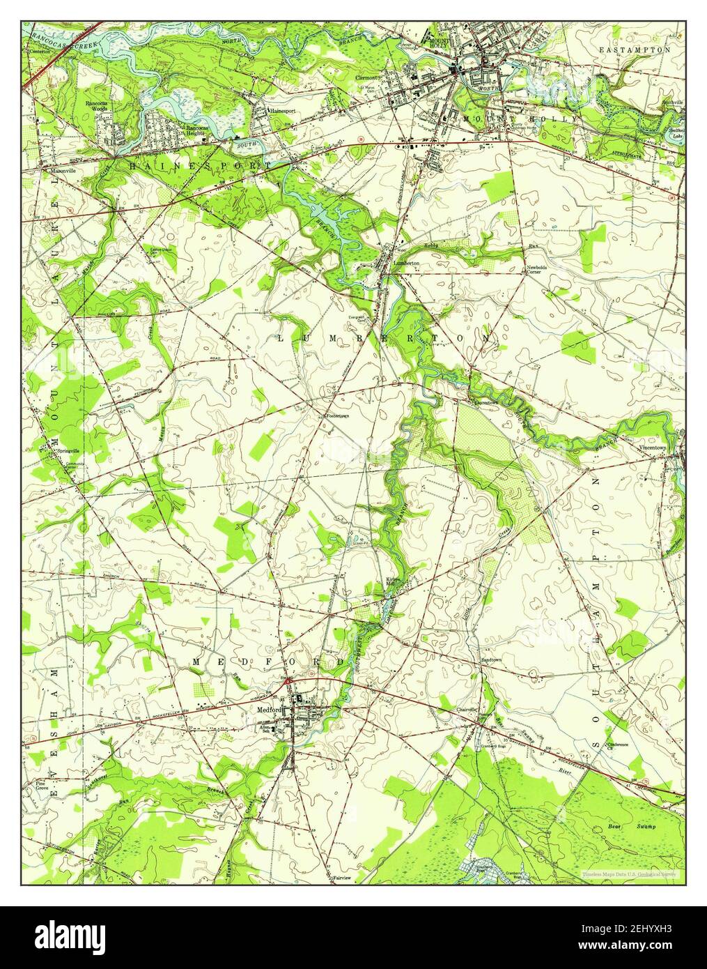 Mount Holly, New Jersey, map 1953, 1:24000, United States of America by ...
