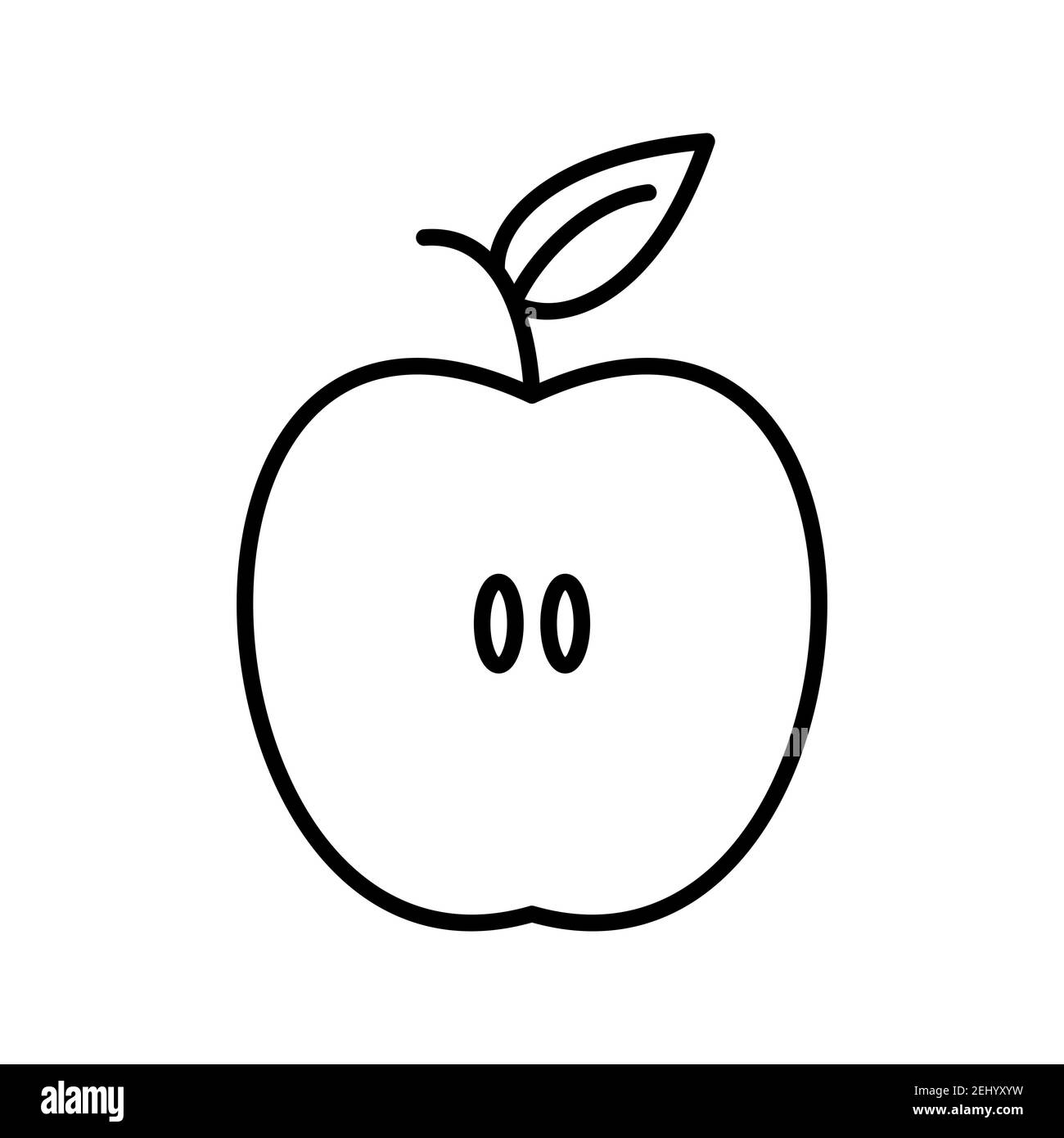 Illustration of apple line vector icon isolated on white background ...