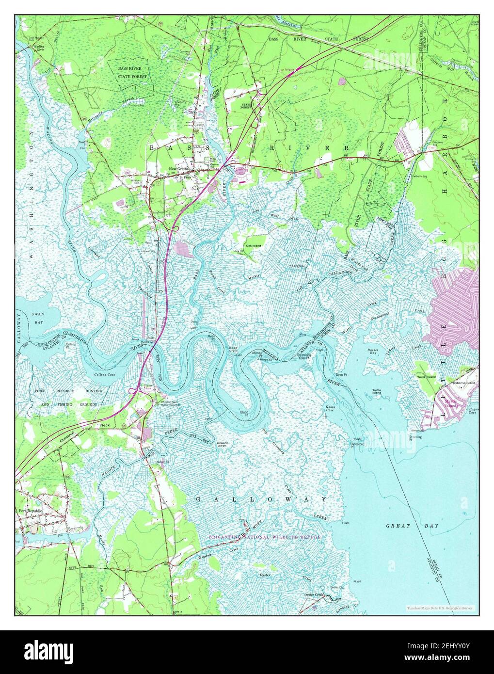 Vintage map of new jersey Cut Out Stock Images & Pictures - Alamy