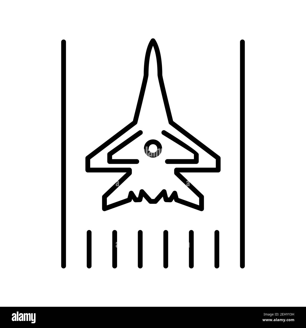 Illustration of airbase line vector icon isolated on white background ...