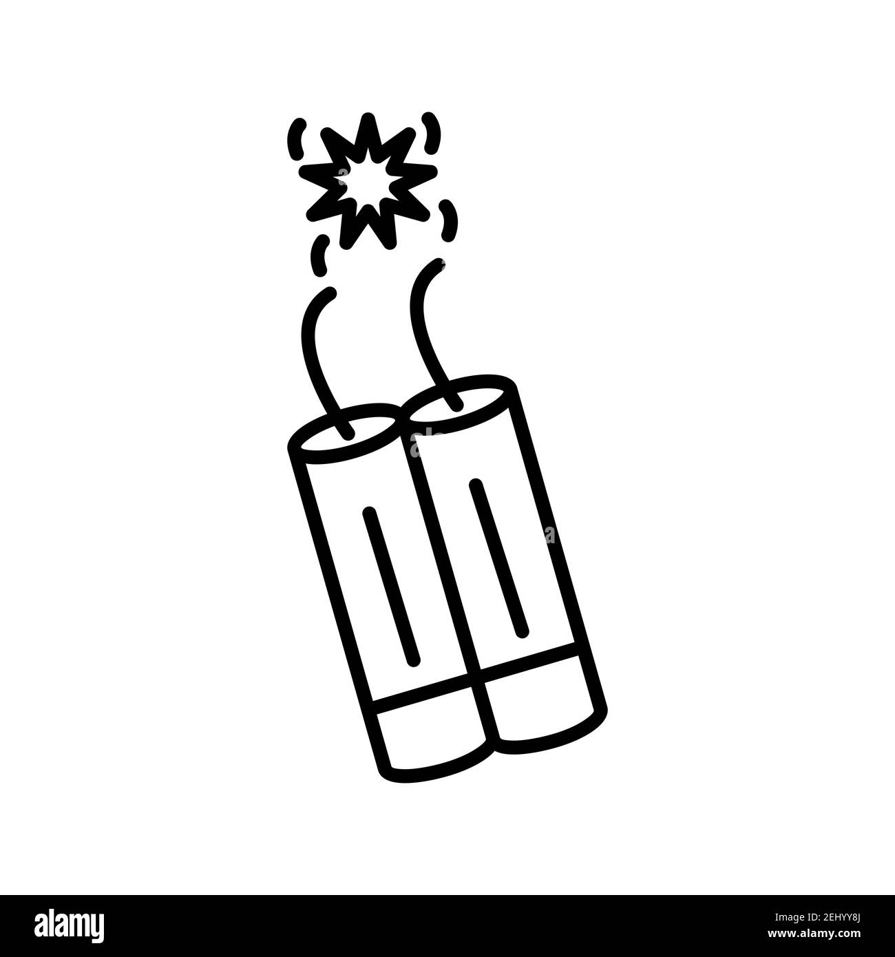 Illustration of dynamite line vector icon isolated on white background ...