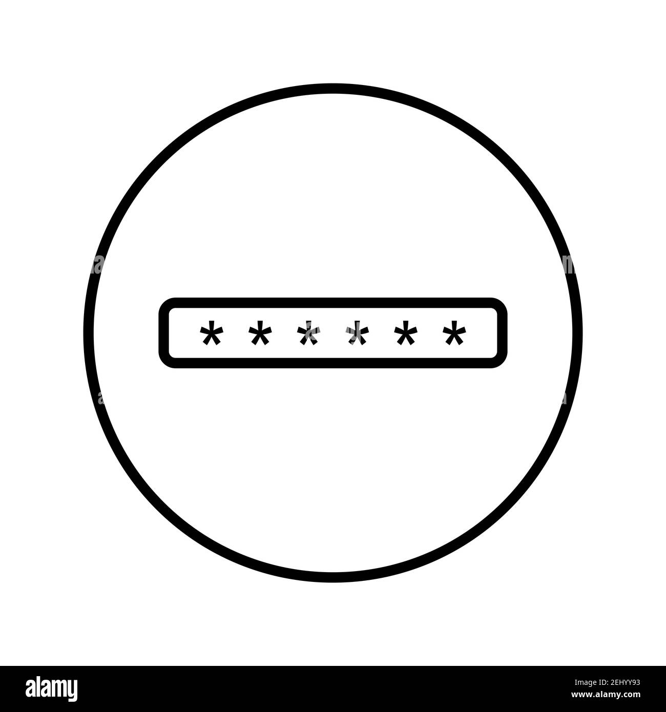 Illustration of password field line vector icon isolated on white ...