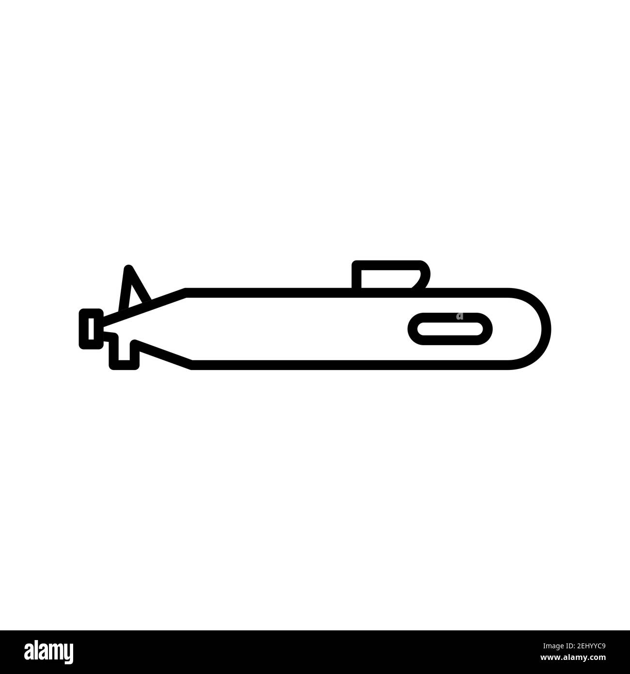 Illustration of submarine line vector icon isolated on white background ...