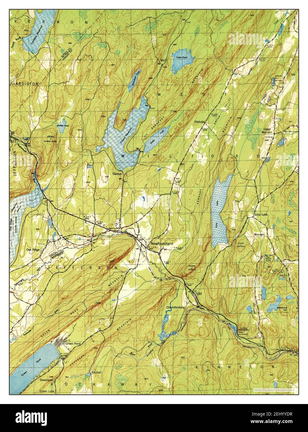 Newfoundland, New Jersey, map 1943, 1:31680, United States of America ...
