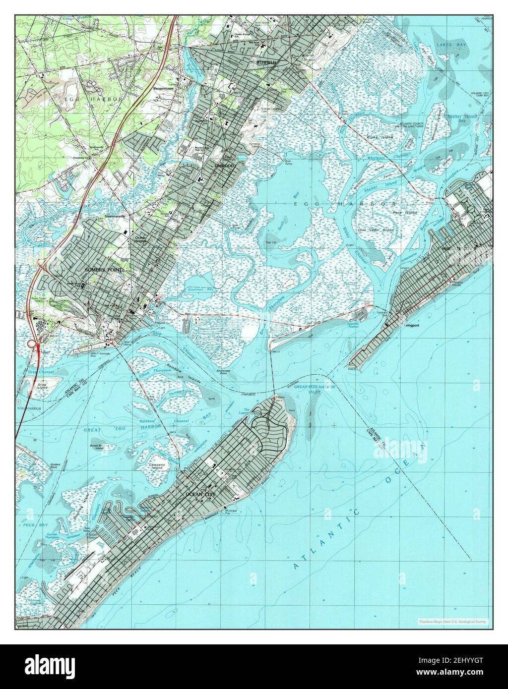 Ocean City, New Jersey, map 1994, 1:24000, United States of America by ...