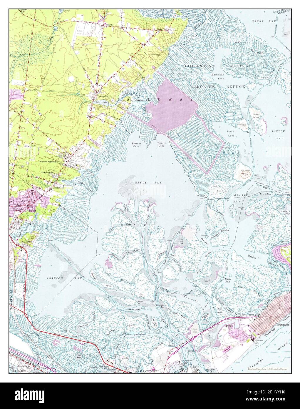 Oceanville, New Jersey, map 1952, 1:24000, United States of America by ...