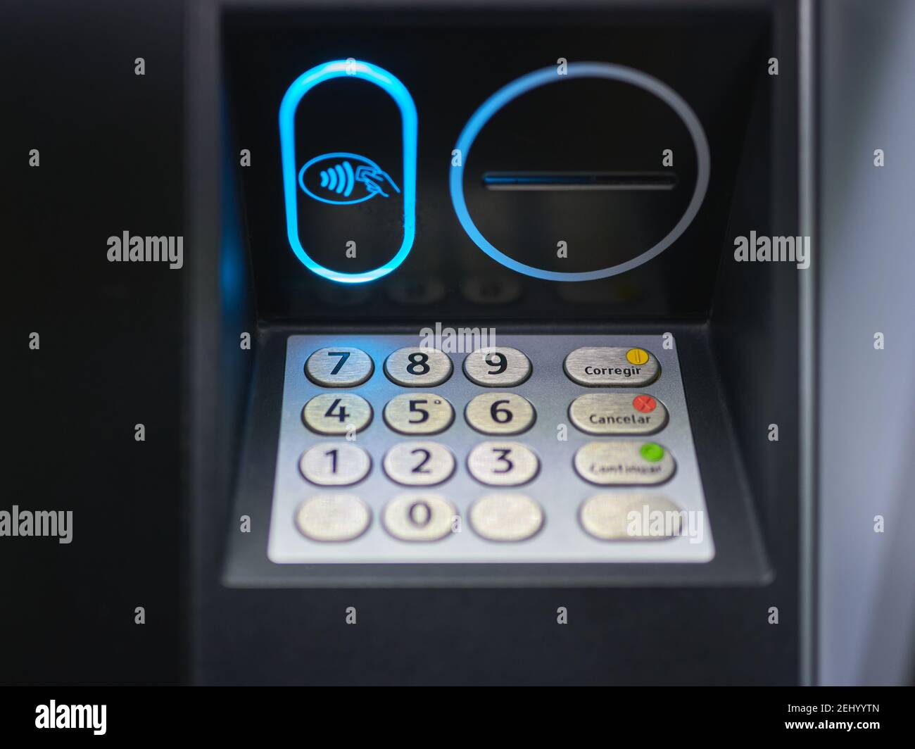 detail of a view of an automatic cash dispenser keyboard Stock Photo ...