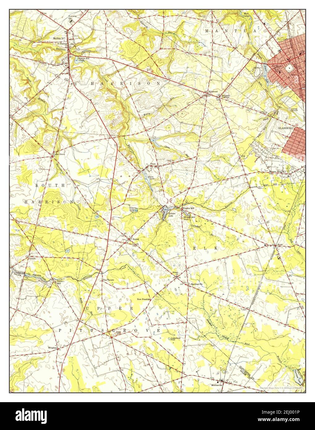 Pitman West, New Jersey, map 1953, 1:24000, United States of America by ...