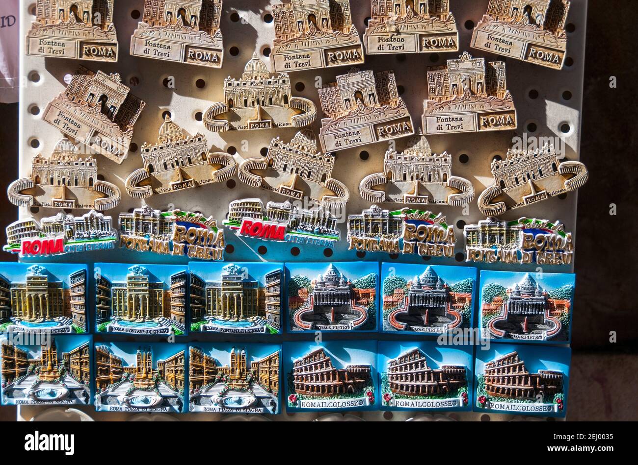 Souvenirs from Rome featuring famous landmarks and attractions on ...
