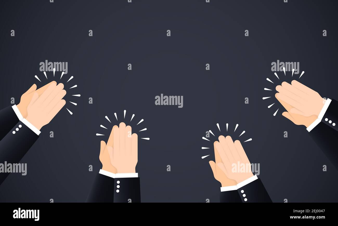 Hands clapping ovation. Crowd ovation. Human hands clapping. Applause hands. Vector illustration ...
