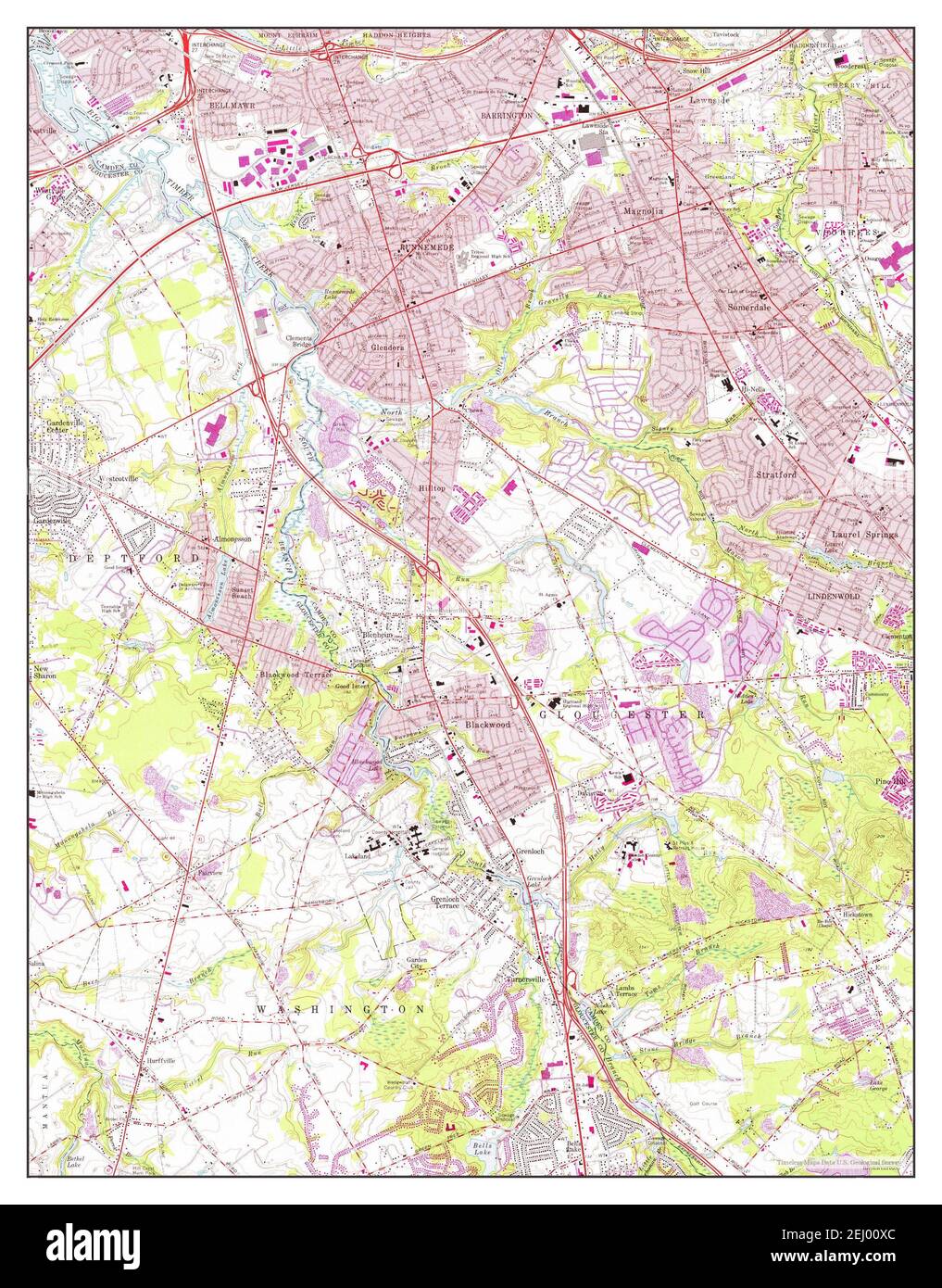 Runnemede, New Jersey, map 1967, 1:24000, United States of America by ...