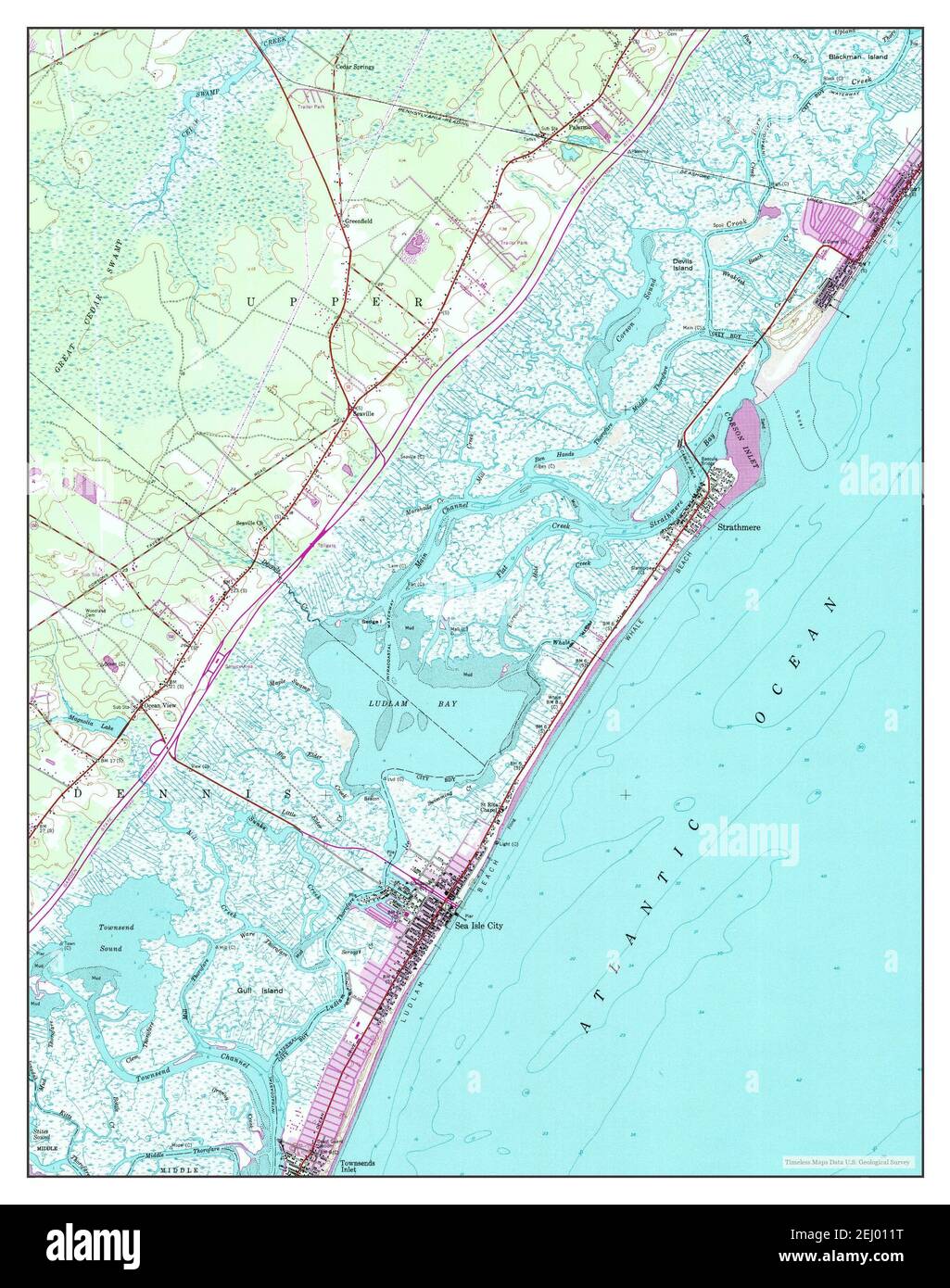 Sea Isle City, New Jersey, map 1952, 1:24000, United States of America ...