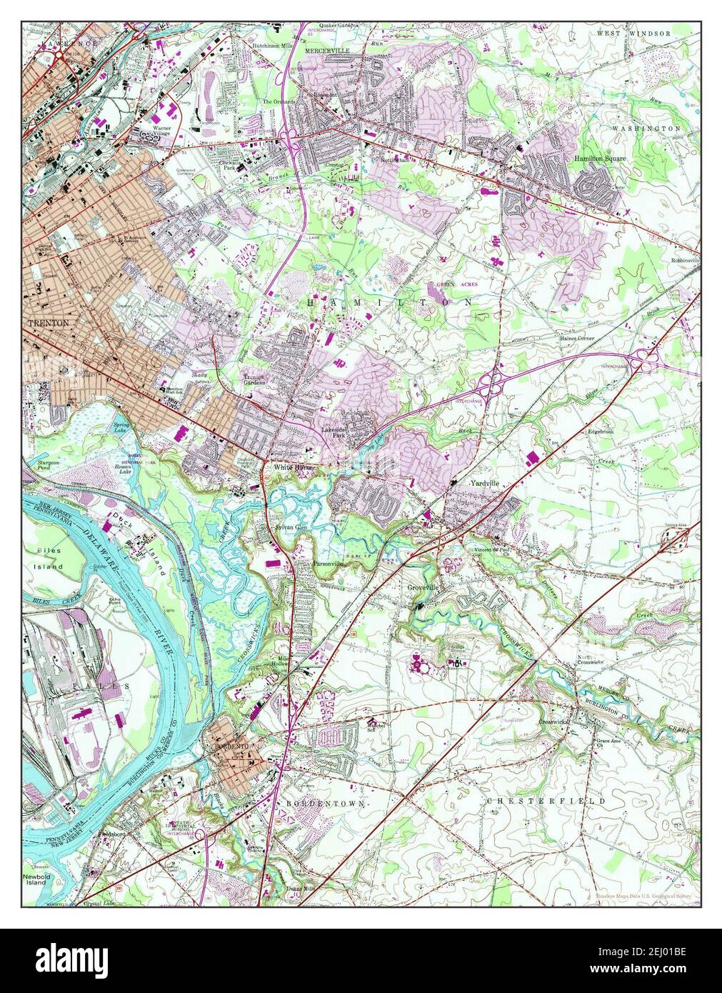 Trenton East, New Jersey, map 1957, 1:24000, United States of America ...
