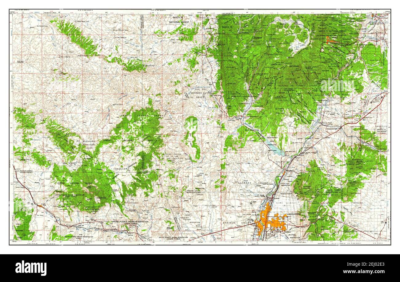 Albuquerque, New Mexico, map 1958, 1:250000, United States of America ...