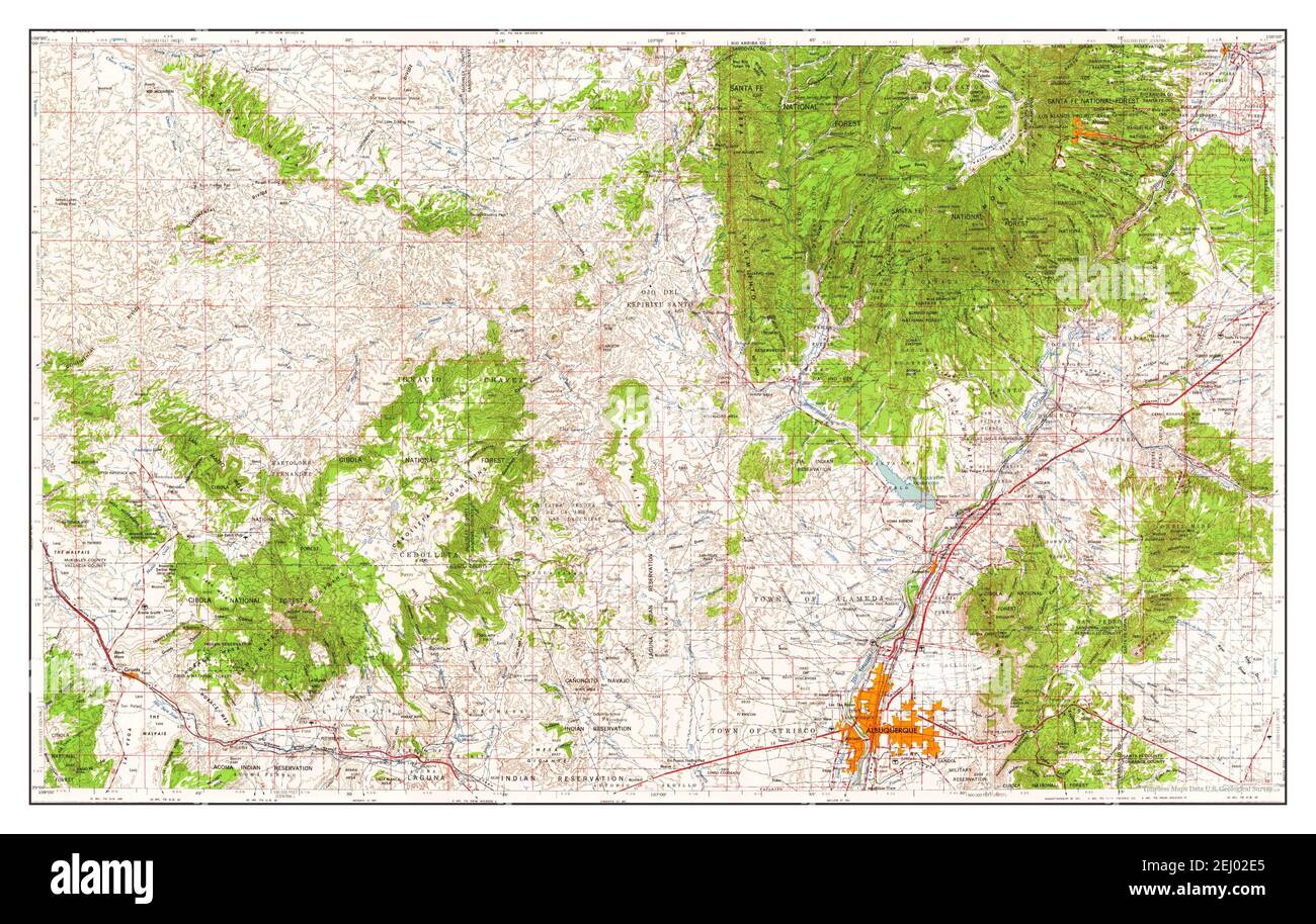 Albuquerque, New Mexico, map 1962, 1:250000, United States of America ...