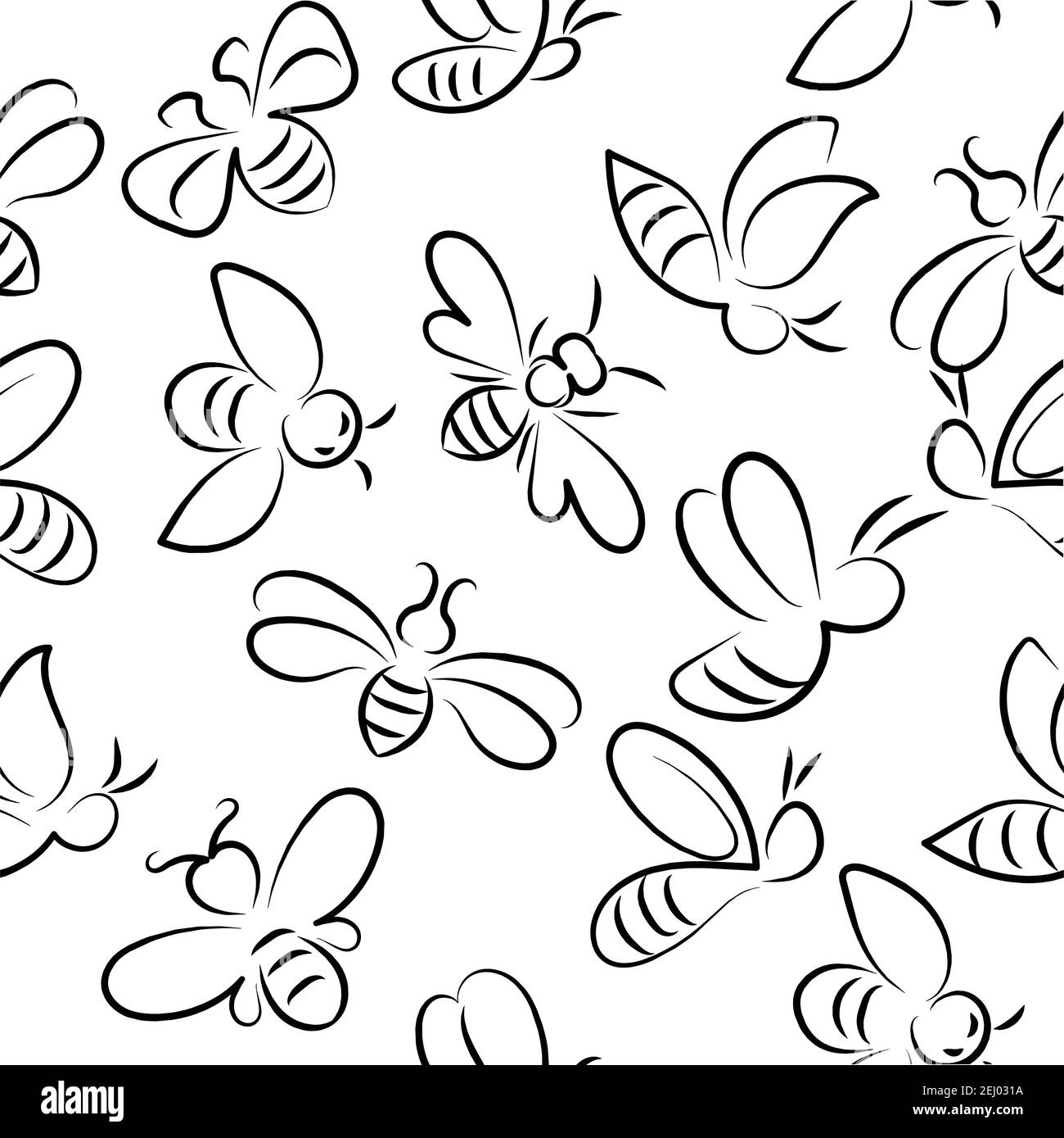 Bumble Bee Line Drawing