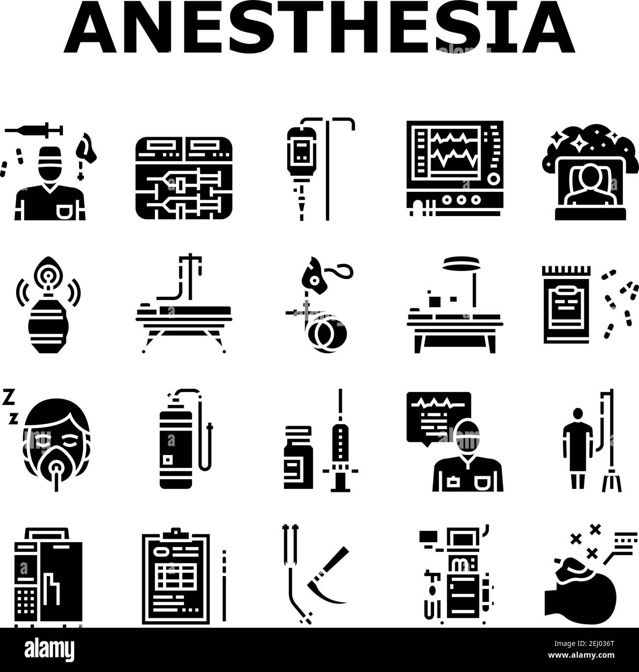 Anesthesiologist Tool Collection Icons Set Vector Stock Vector Image ...
