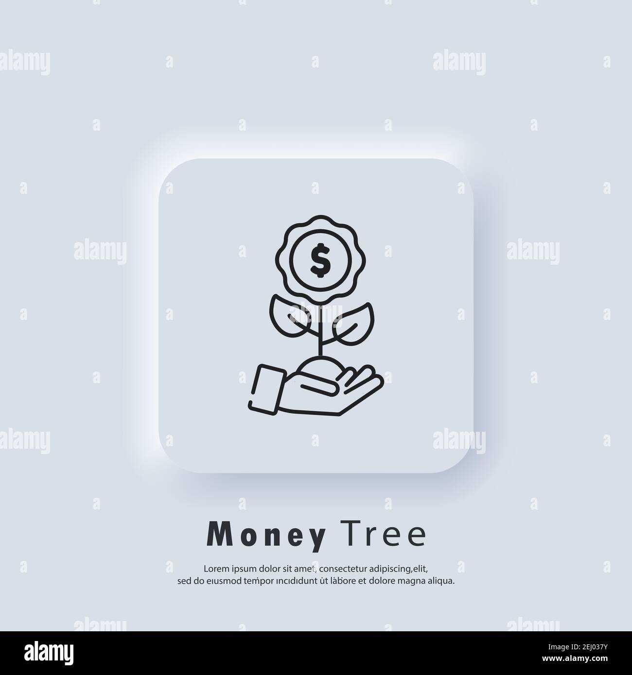 Money tree icon. Money growth. Invest money. Success business. Growing ...
