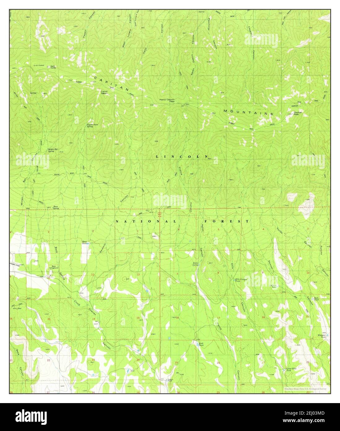 Capitan Peak, New Mexico, map 1981, 1:24000, United States of America ...