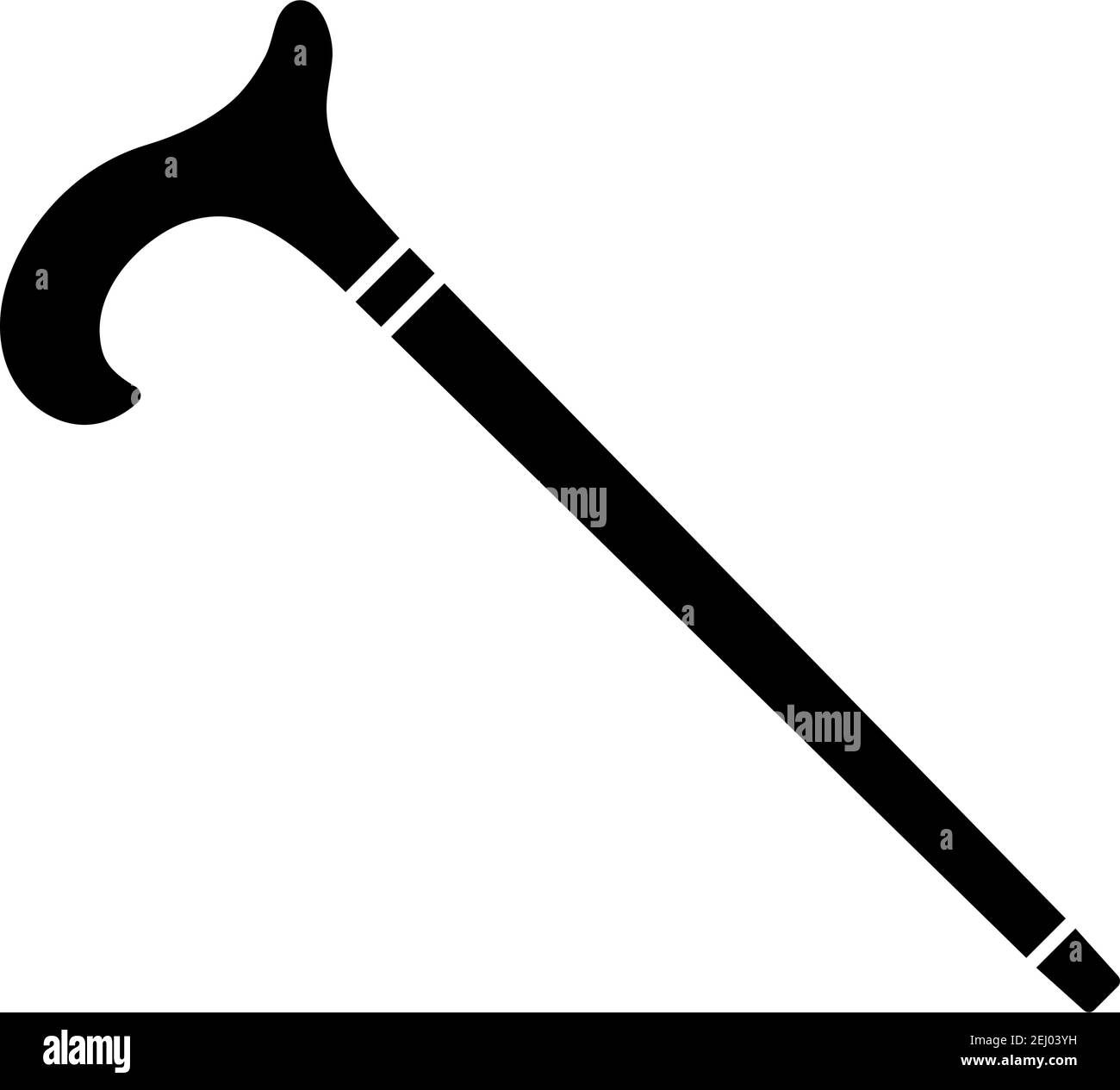 Walking Stick Icon. Black Stencil Design. Vector Illustration Stock ...