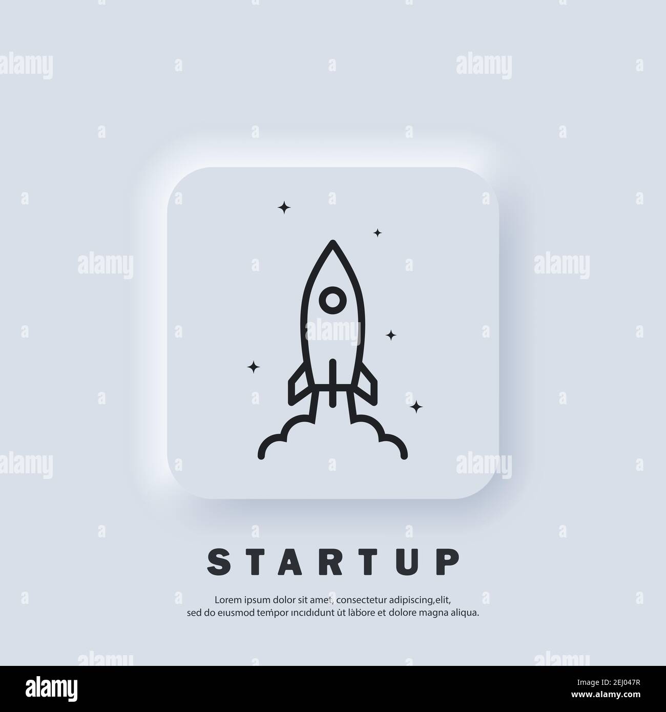 Startup rocket. Start up icon. Rocket launch and smoke. Startup project ...