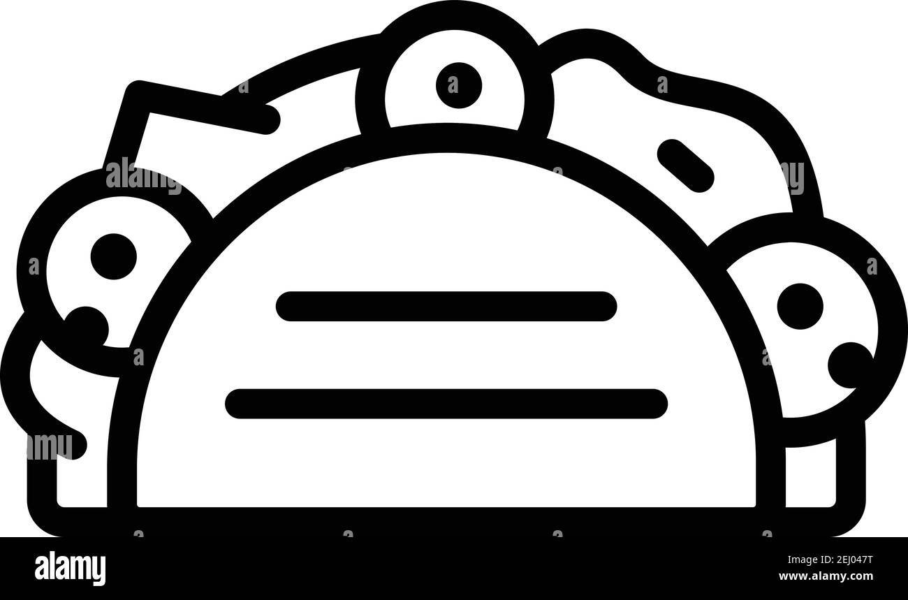 Taco icon. Outline taco vector icon for web design isolated on white ...