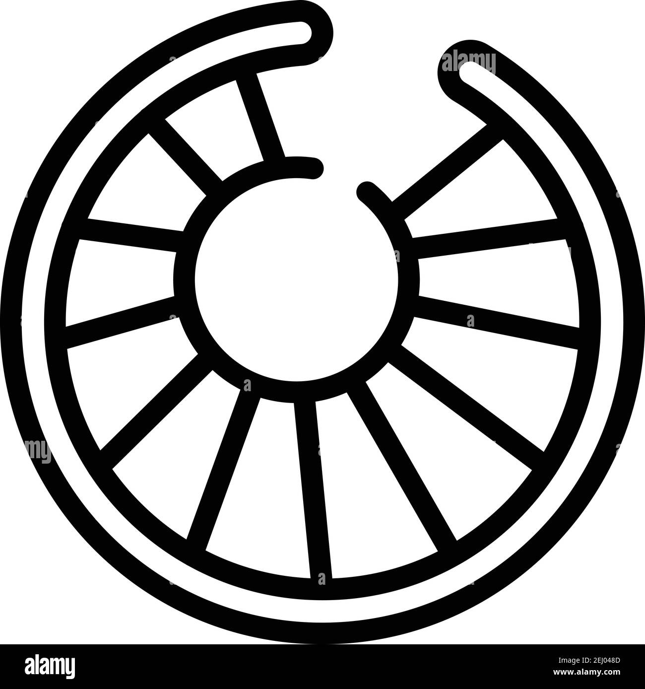 Tower circular staircase icon. Outline tower circular staircase vector ...