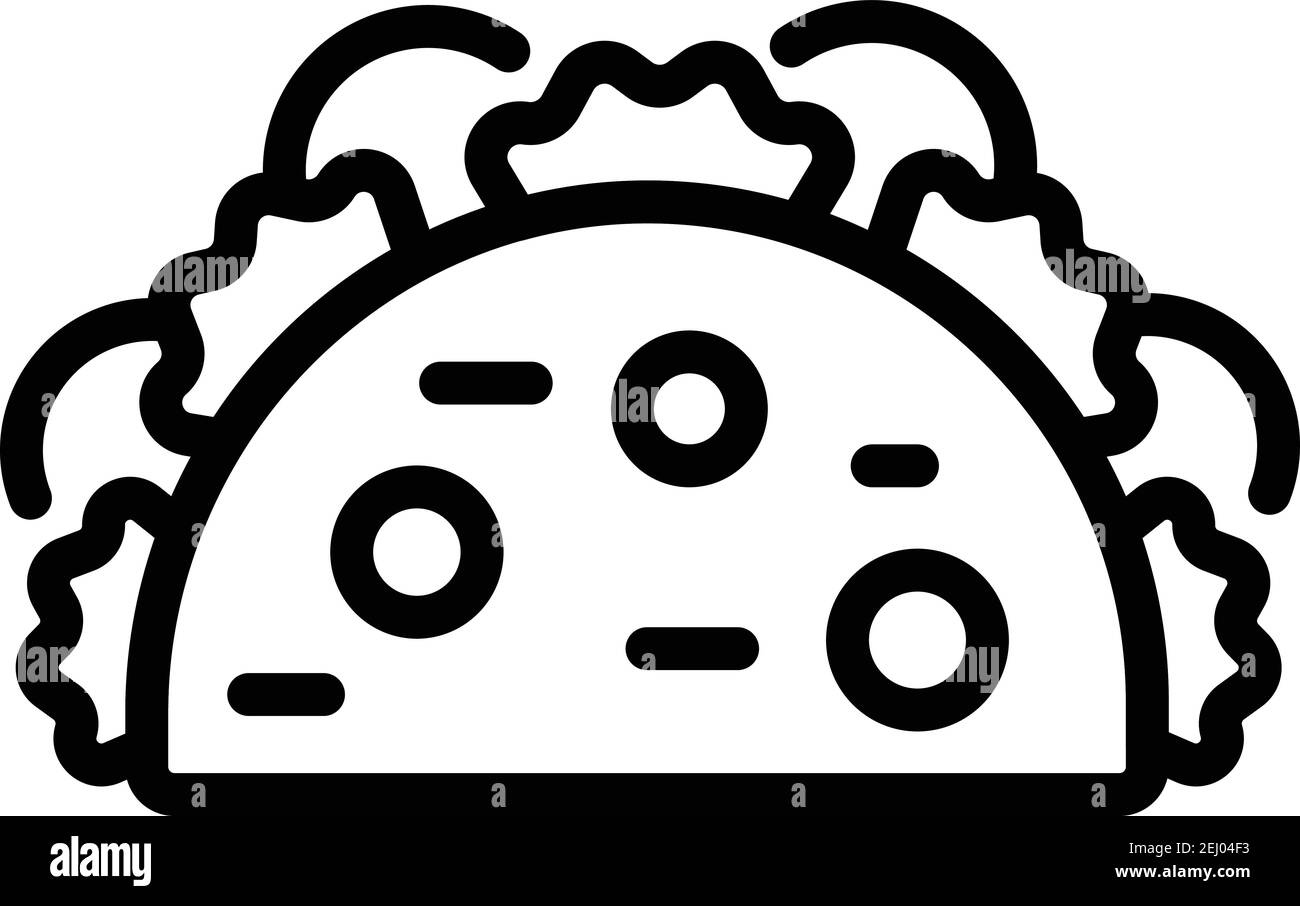 Taco lunch icon. Outline taco lunch vector icon for web design isolated ...