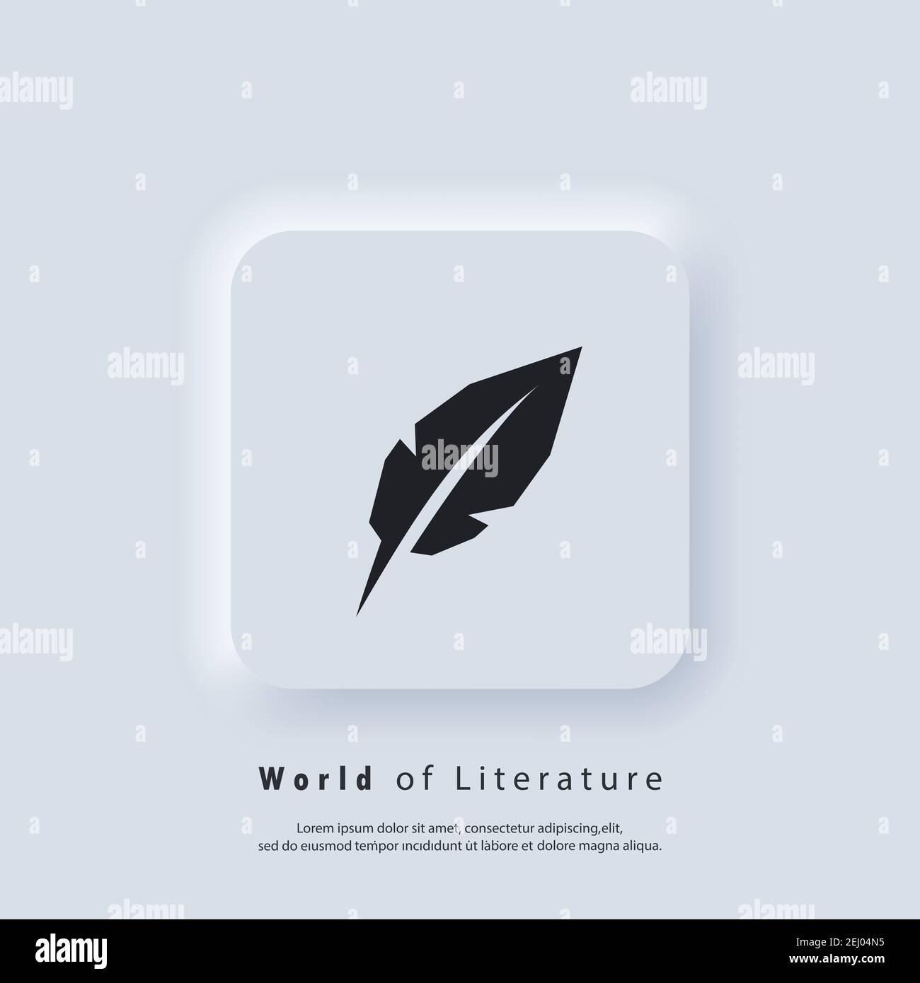 World Poetry Day. Writing pen icon. Inkwell and pen logo. World of ...