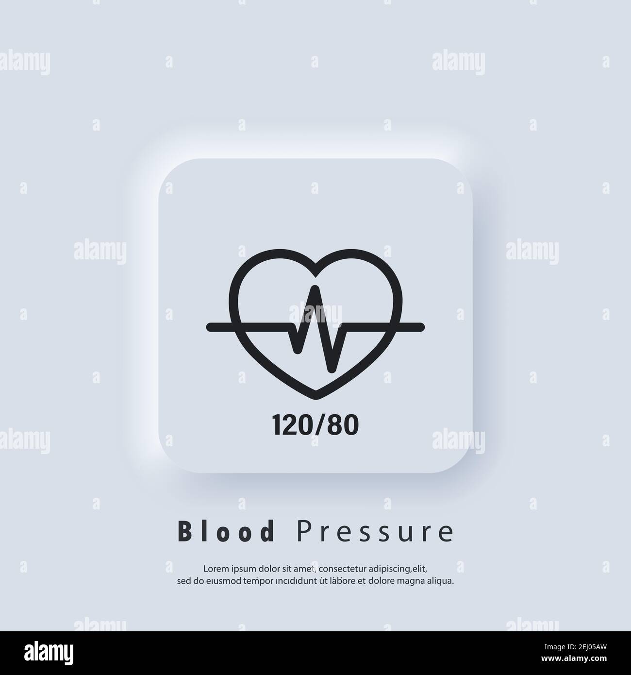 Blood Pressure icon. Good health vector icon. Blood pressure numbers ...