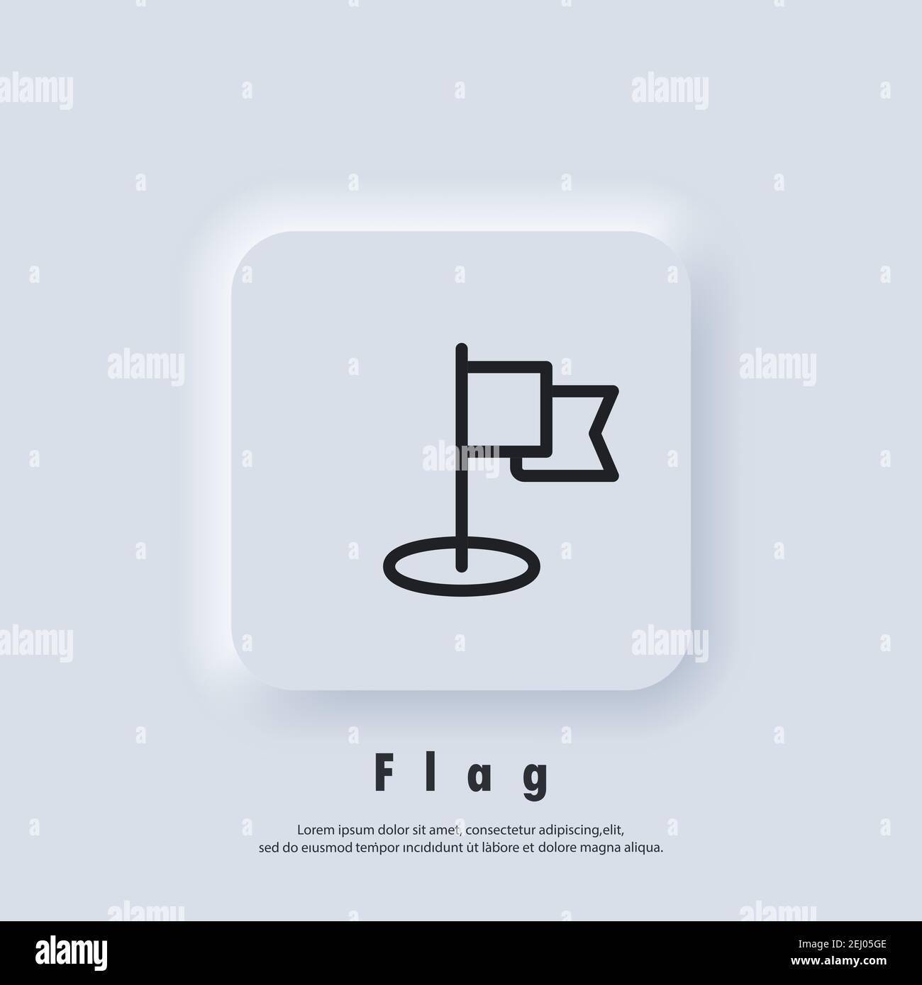 Flag line icon. Mission icon. Achievement symbol, logo. Vector EPS 10 ...