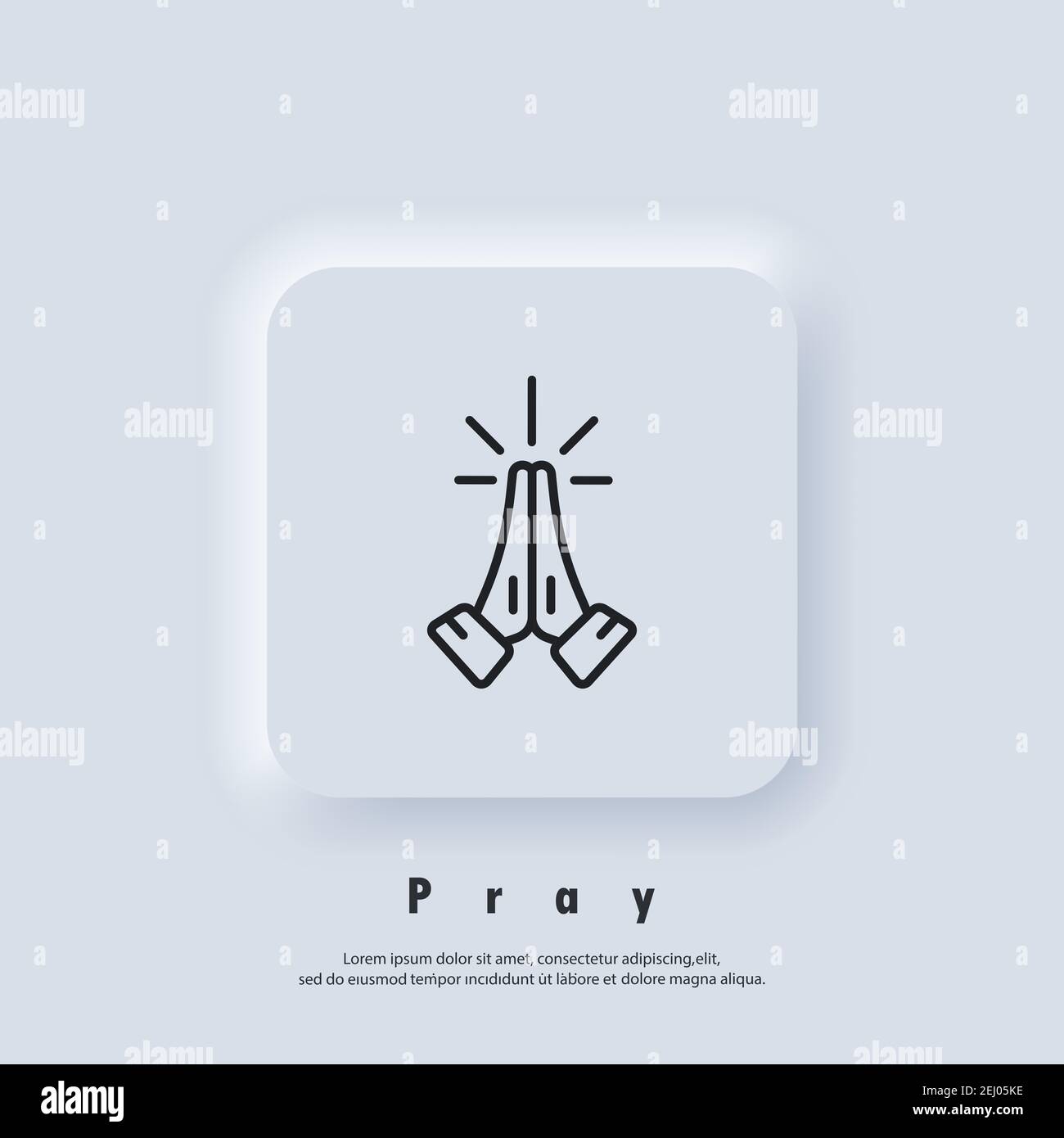 Pray icon. Hands folded in prayer icon. Pray logo. Request, entreaty ...