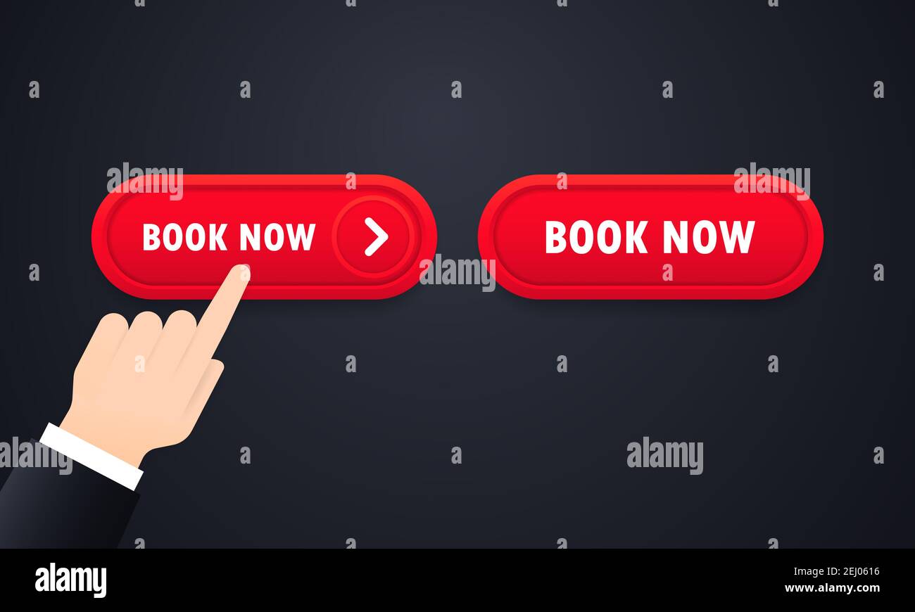 Book now button set. For website. Vector on isolated white background ...