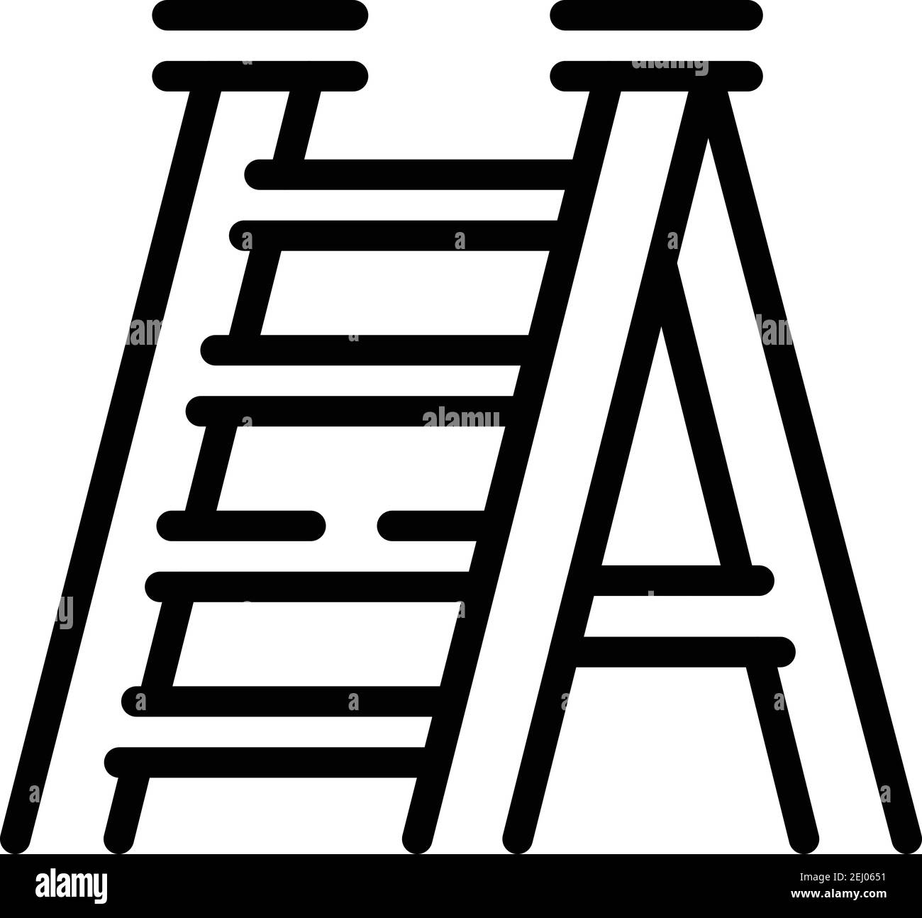Metal step ladder icon. Outline metal step ladder vector icon for web ...