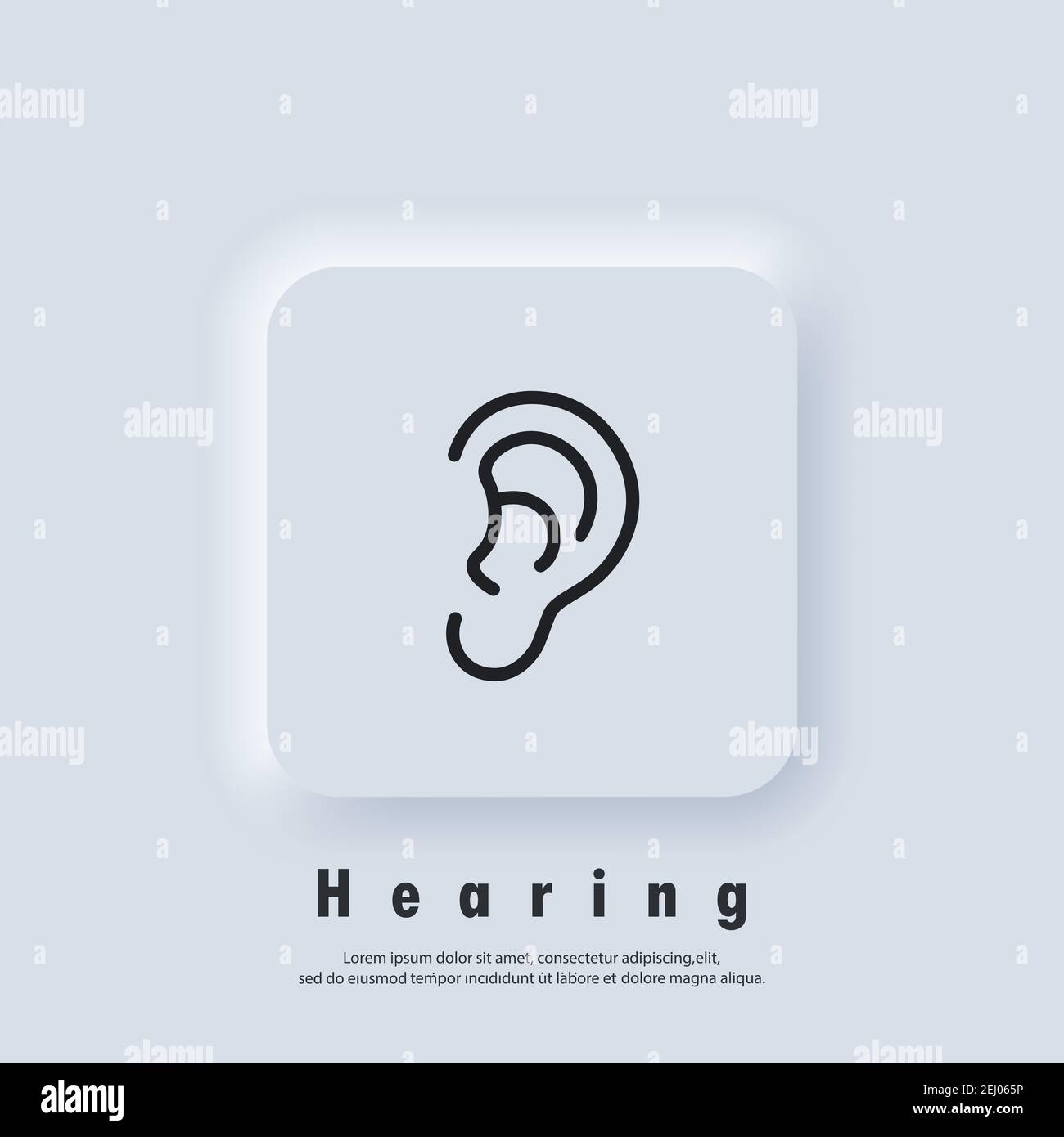 Ear icon. Hearing logo. Ear, hearing symbol. Vector. UI icon ...