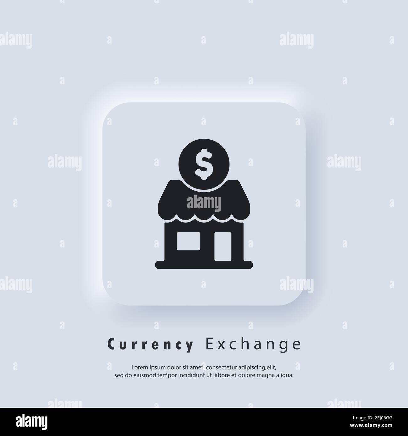 Currency exchange. Vector. UI icon. Neumorphic UI UX white user ...