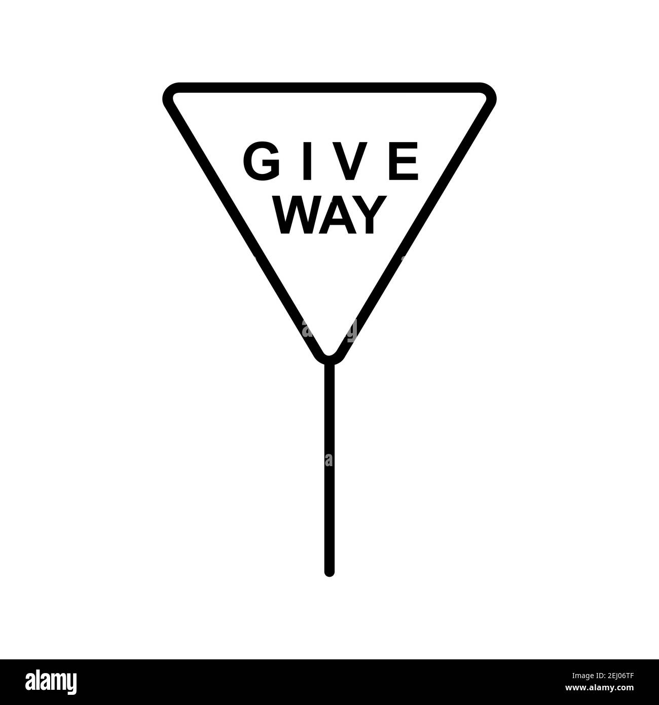 Illustration of a give way road sign line vector icon isolated on white ...