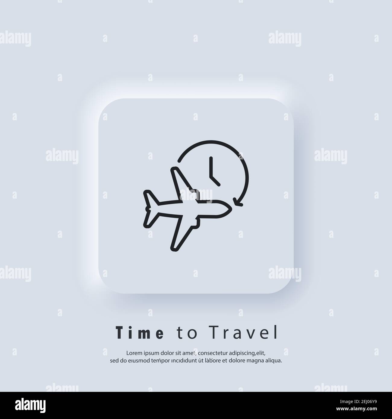 Time to travel logo. Flight time icon. Travel icon. Travel plane symbol ...