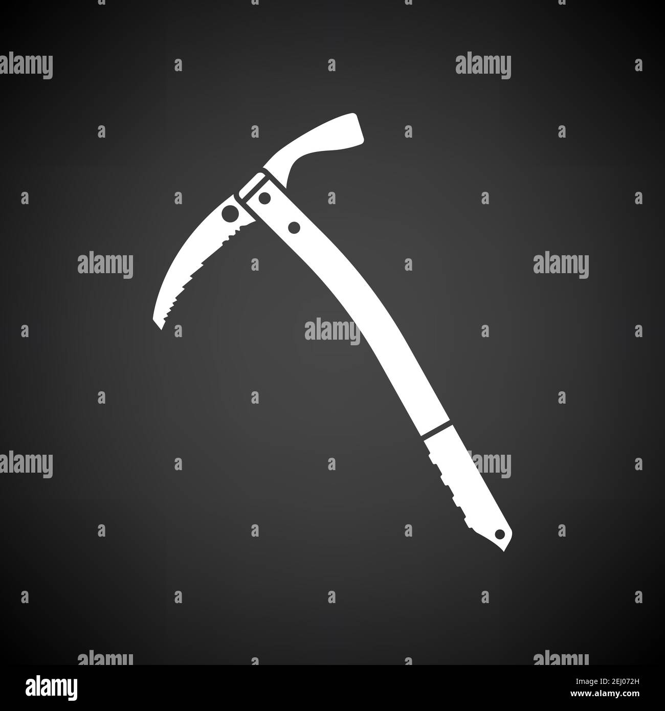 Ice Axe Icon. White on Black Background. Vector Illustration Stock ...