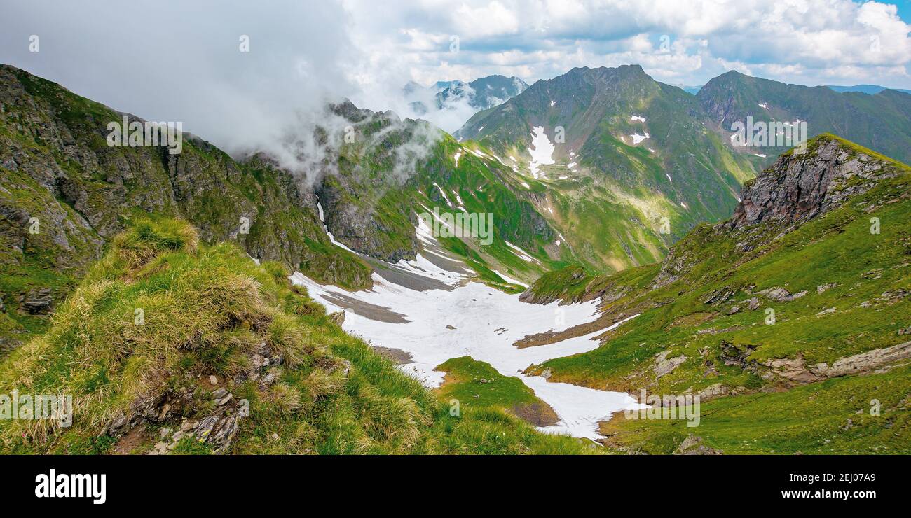 summer landscape of romanian carpathian mountains. wonderful nature ...