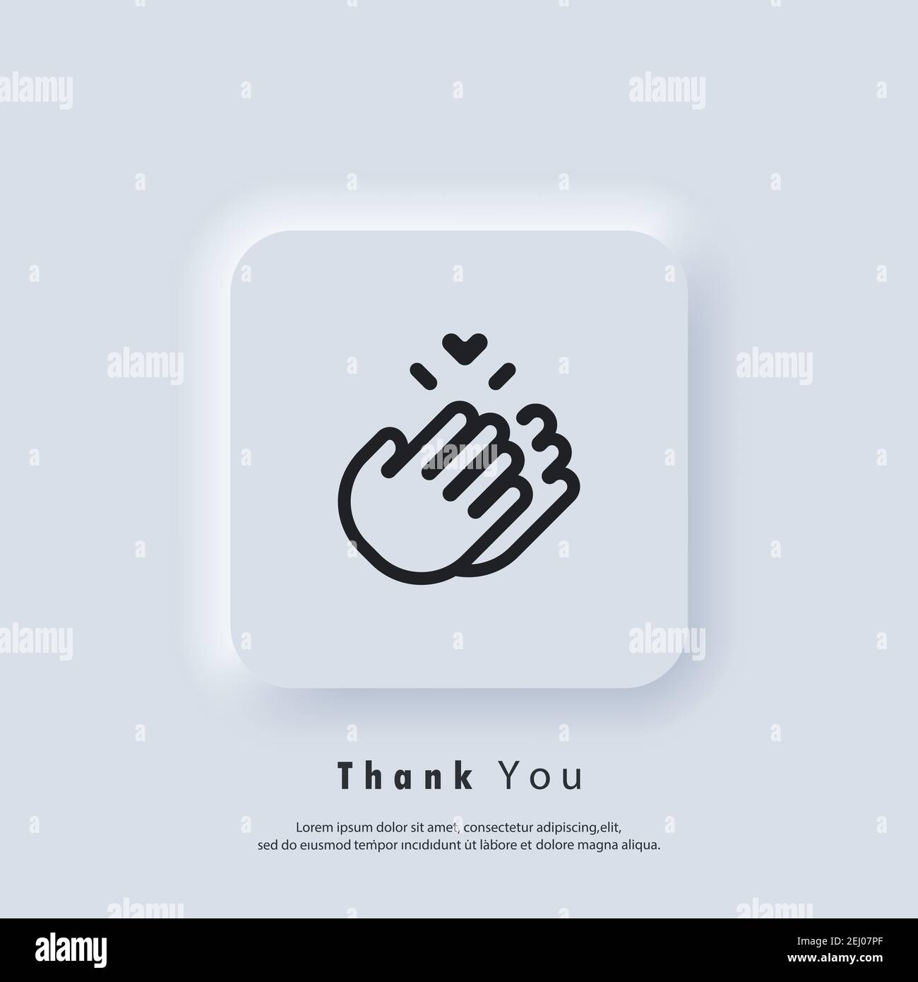 Sticker Thank you. Clapping Hands icon. Clap, applause icon. Vector. UI ...
