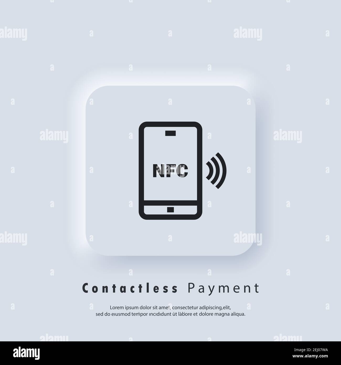 Payment with smartphone icons. Contactless Payment icon. Nfc icon ...