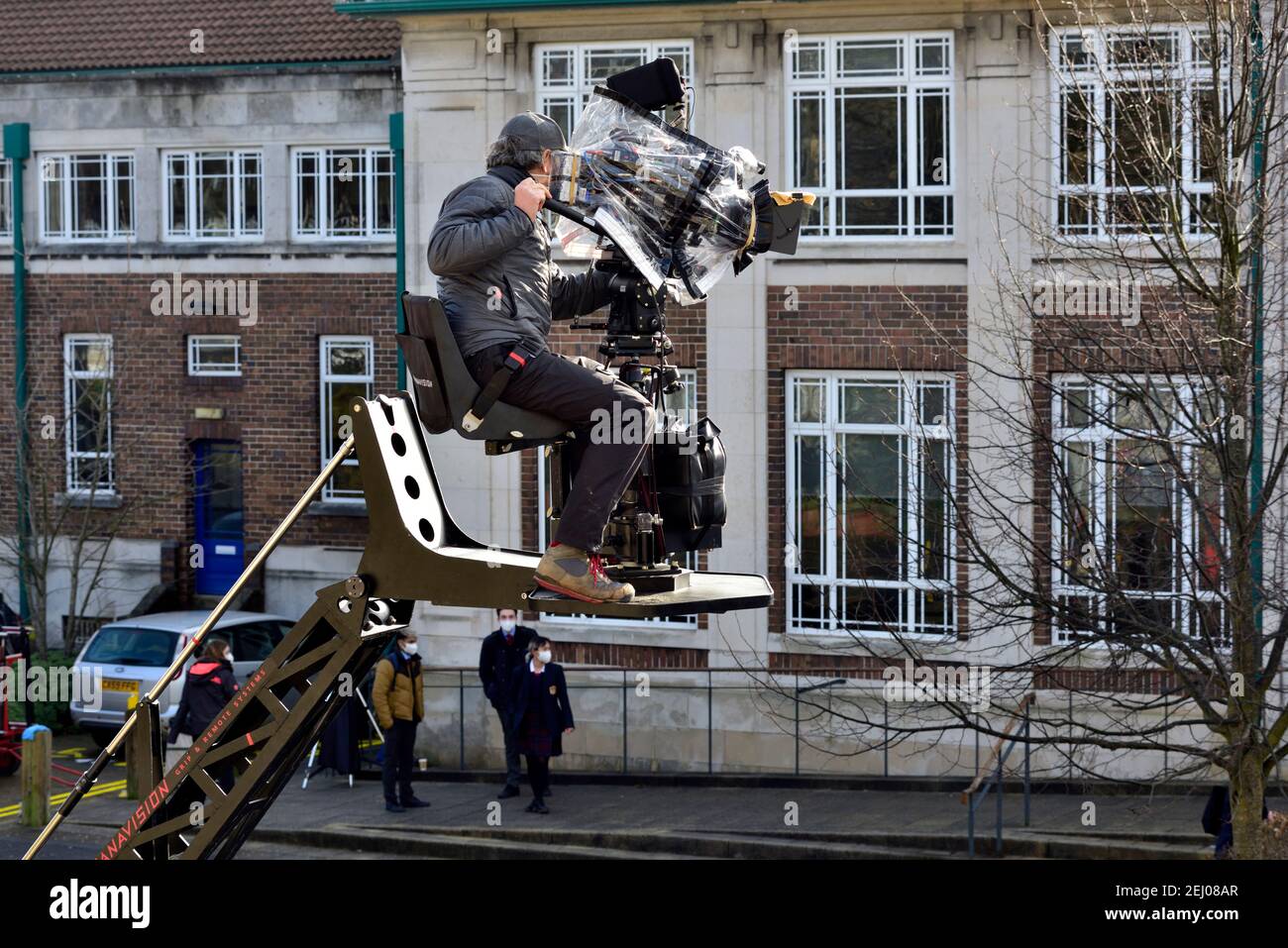Cameraman on platform filming hi-res stock photography and images - Alamy