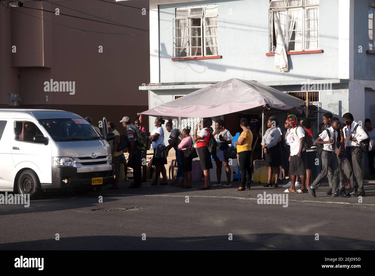 bus in street the carenage st george grenada windward islands west ...