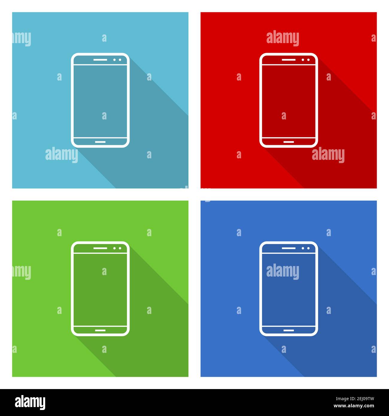 Smartphone, mobile phone icon set, flat design vector illustration in ...
