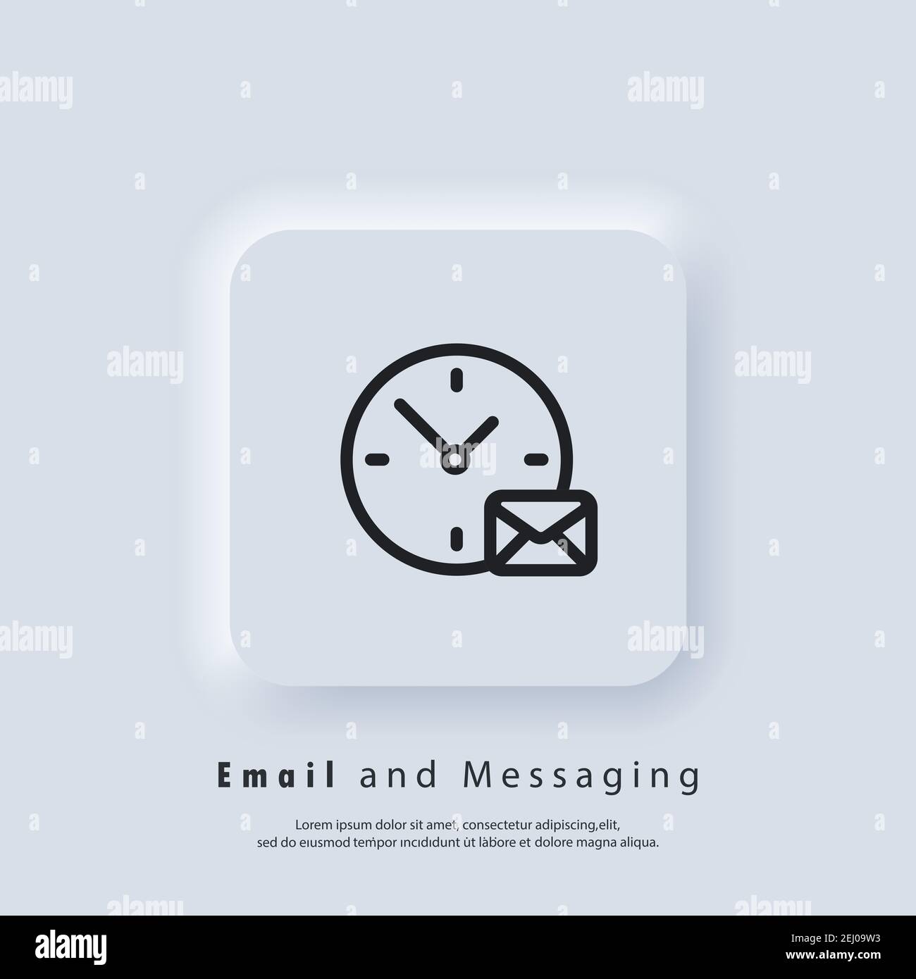 Email and messaging icon. Envelope with clock time. Email Icon ...