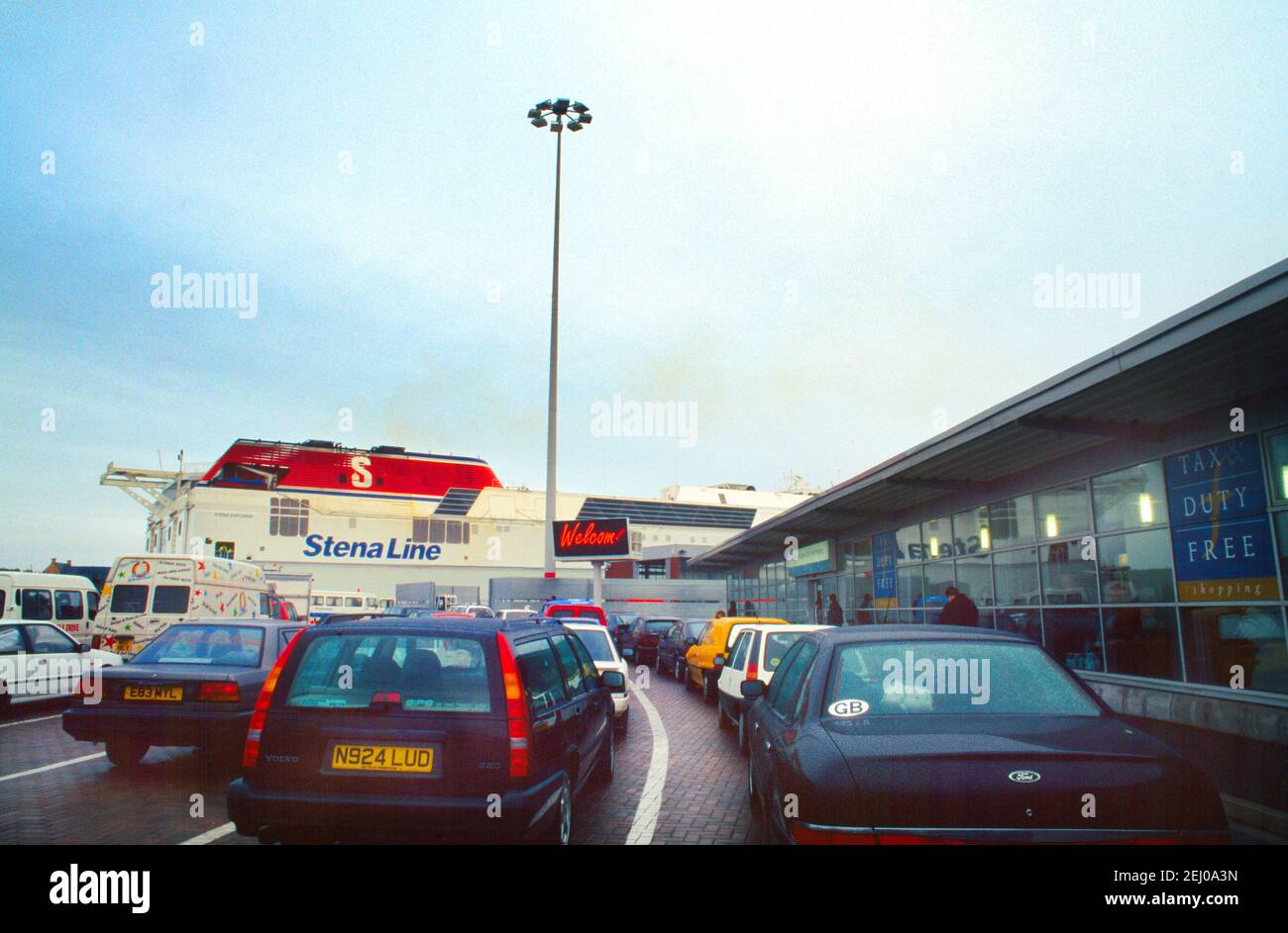Dun Laoghaire Ireland Cars Boarding Stena Line Ferry To Holyhead Stock ...