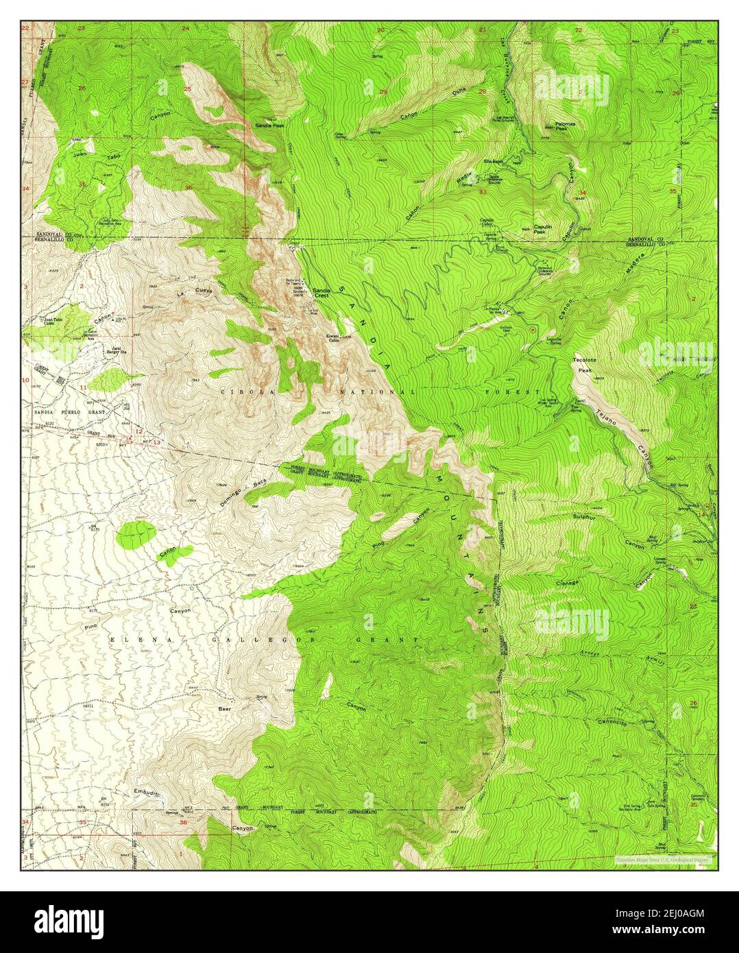 Sandia Crest, New Mexico, map 1954, 1:24000, United States of America ...