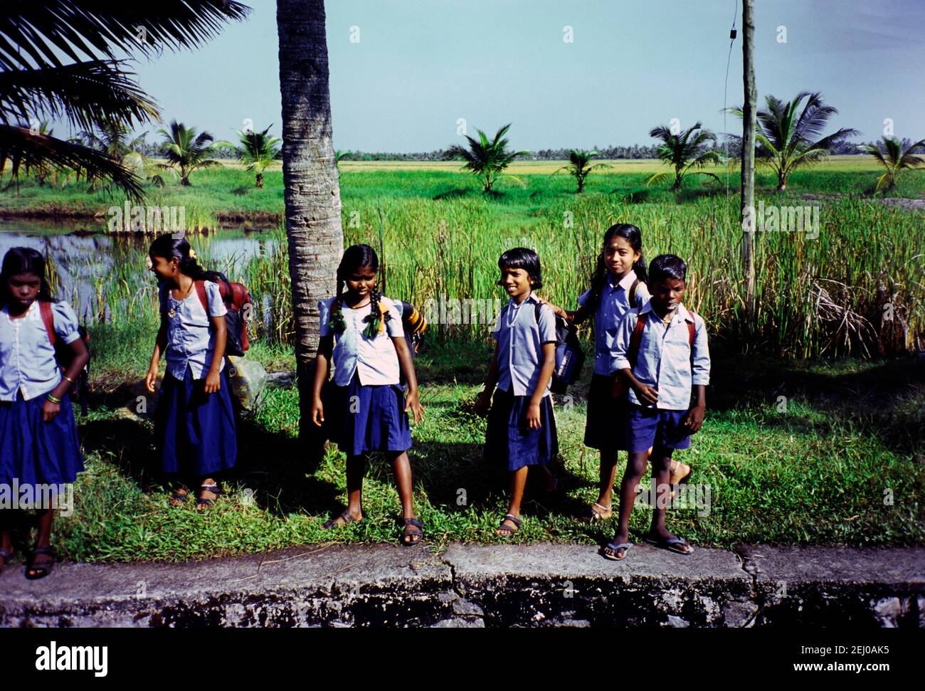 Kerala India Schoolchildren Walking to School Stock Photo - Alamy