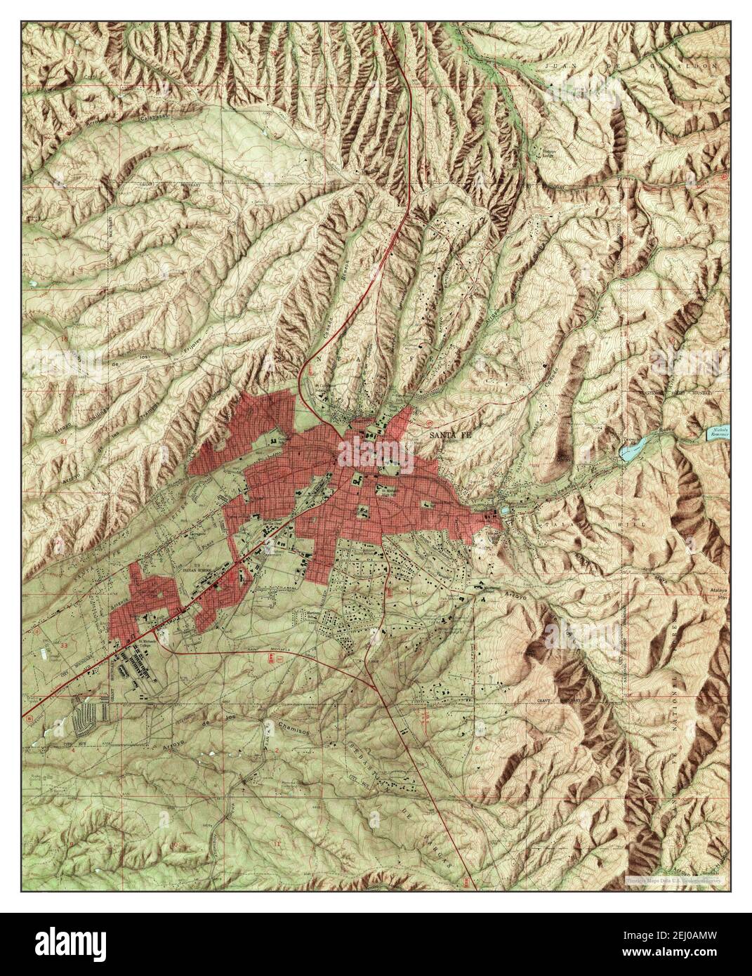 Map of santa fe new mexico Cut Out Stock Images & Pictures - Alamy